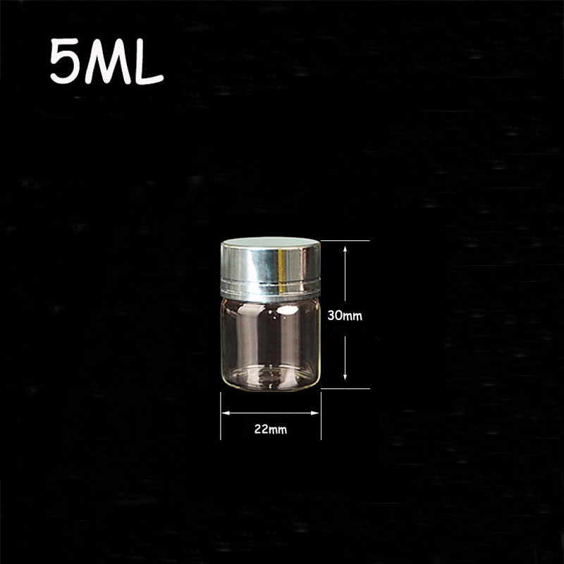 5ml/6ml/7ml/10ml/14ml Glass Bottles with Aluminium Lids Small Mini Glass Jars | Shopee Philippines