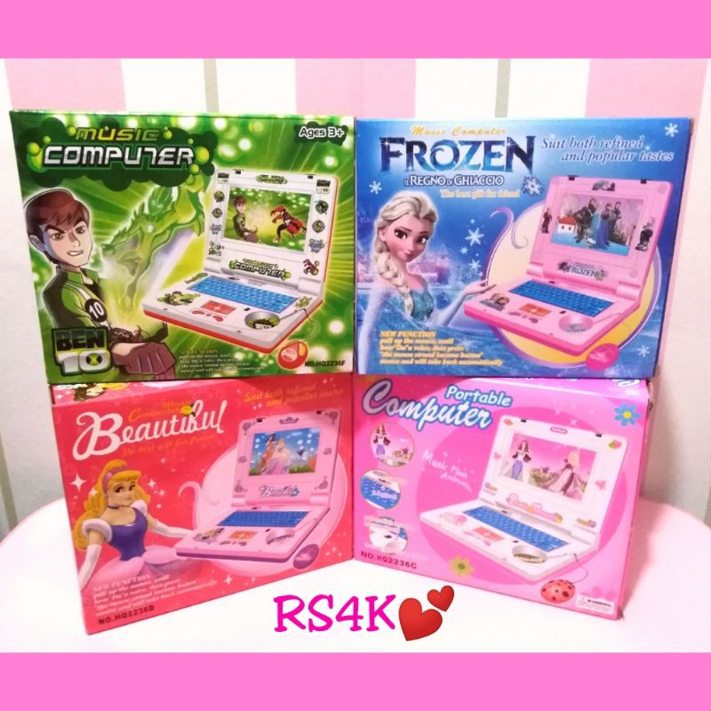 Laptop Toy for Kids with music flash animation Frozen / Barbie / Disney ...