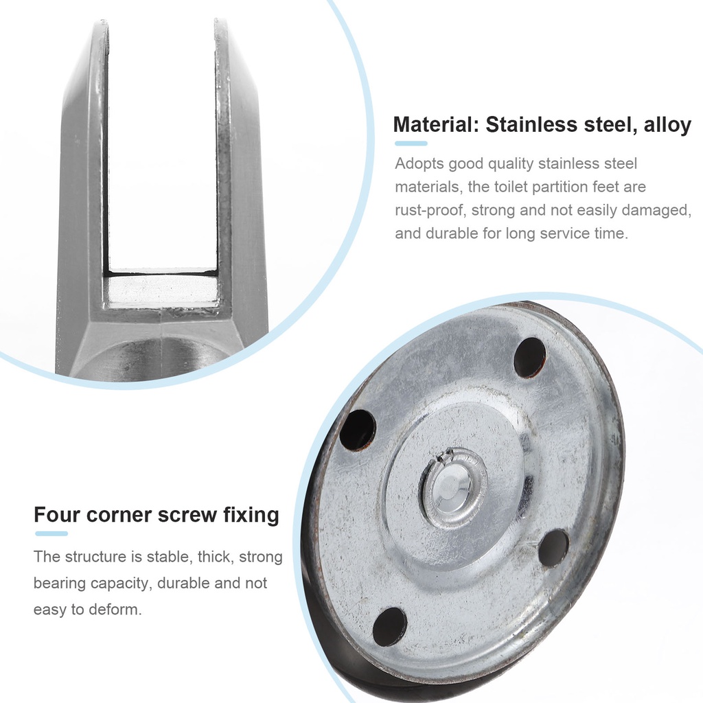 2 Pcs Public Restroom Partition Feet Stainless Toilet Partition ...