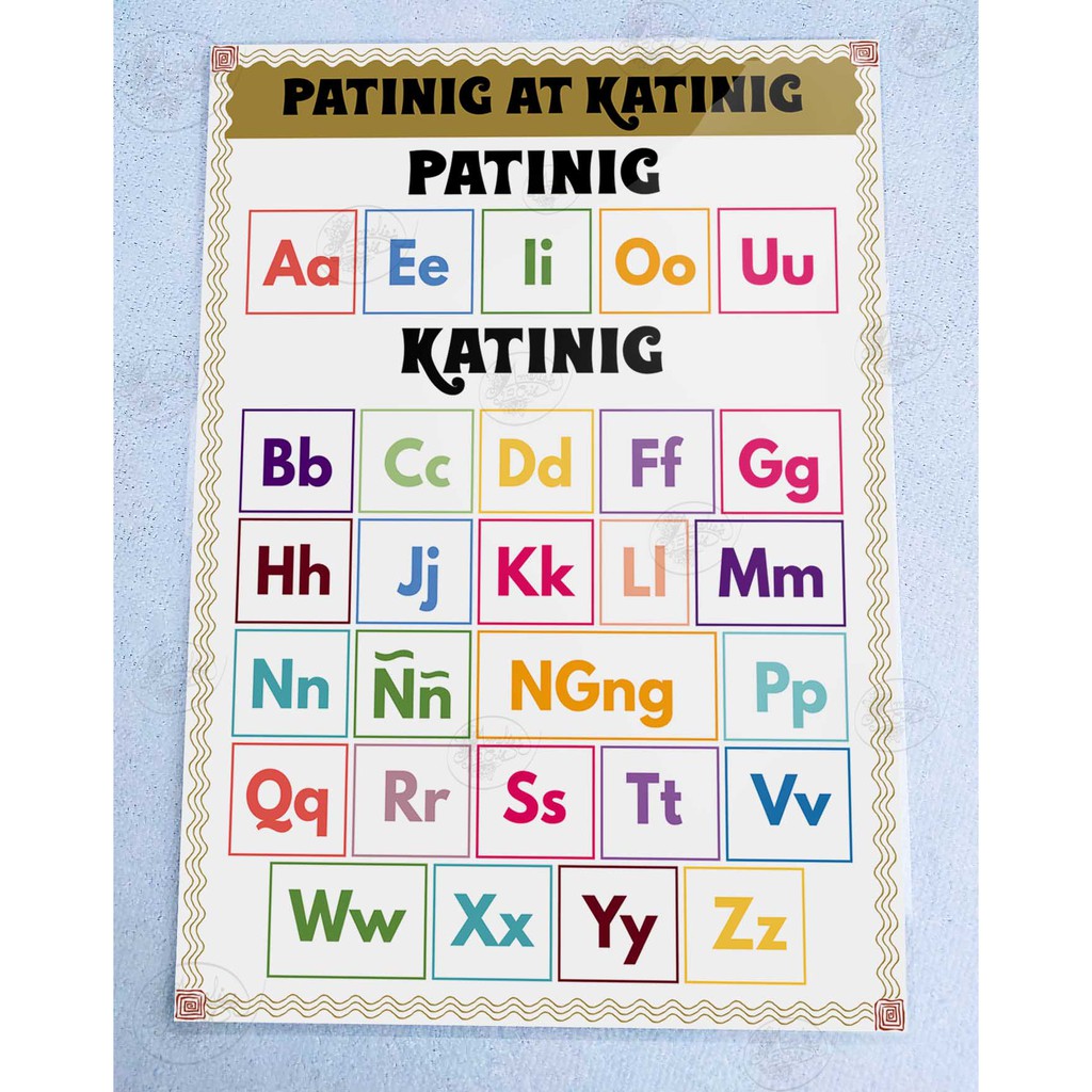 Filipino Educational Charts for kids / Tagalog Laminated A4: Alpabeto ...