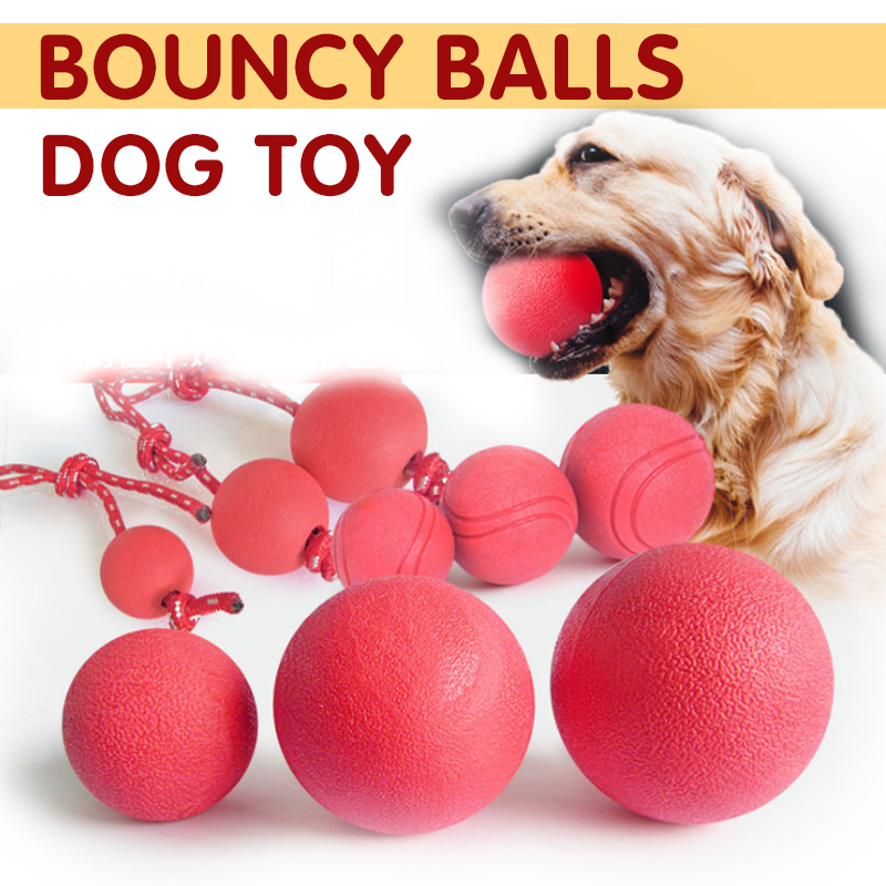 Dog Toy Bouncy Ball Bite Resistant Rope Ball Dog Training Ball Pet Chew ...