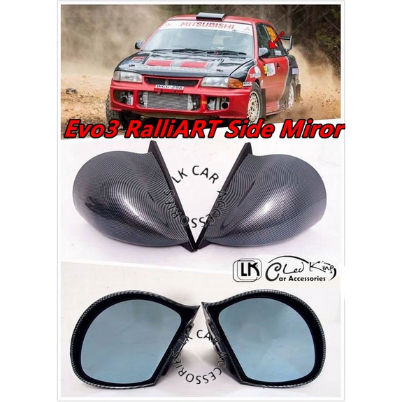 Ralliart Evo3 Wira Side Mirror Carbon Ralli Art Ek Eg Persona Gen2 Evo ...