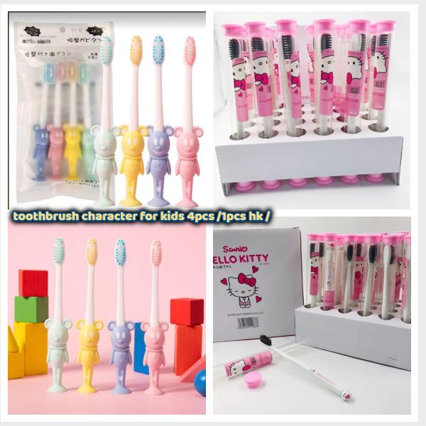 (1Set/4pcs) Cartoon character Toothbrush for kids Japan Soft-bristled ...