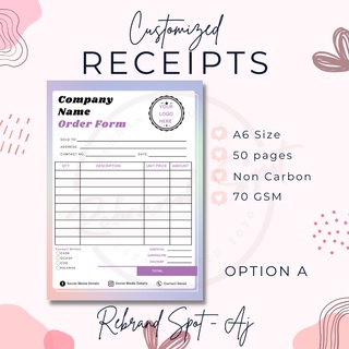 Customized Business Invoice and Receipts | Shopee Philippines