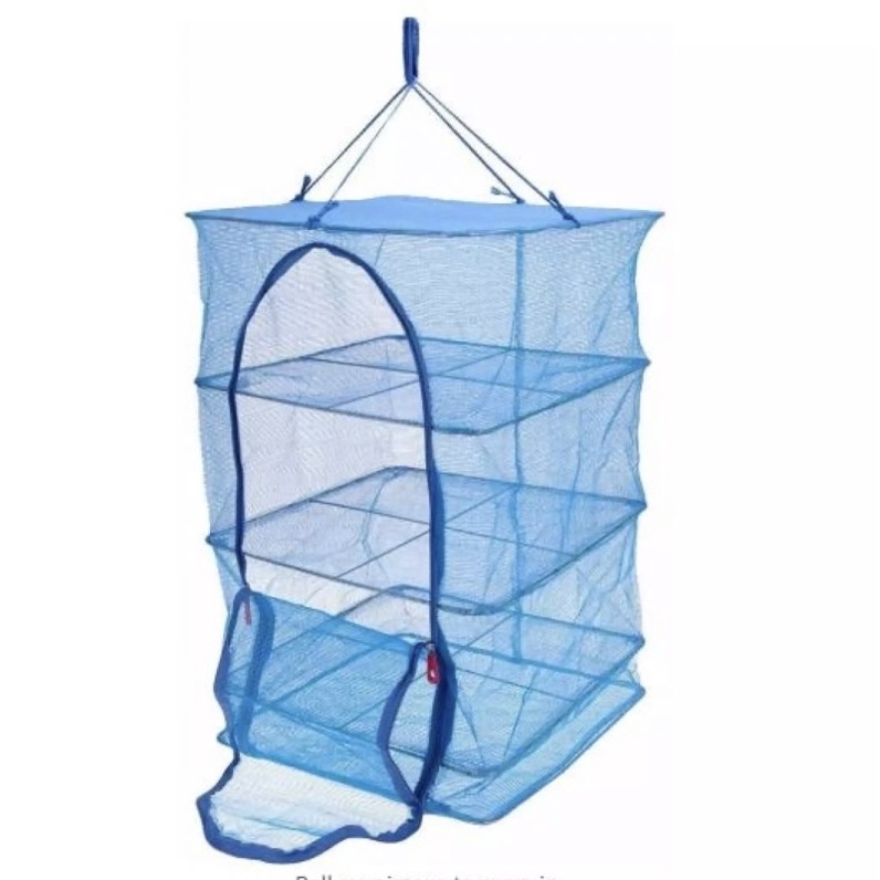 Foldable 3Layer Drying Rack for Vegetable Fish Dishes Mesh Hanging ...