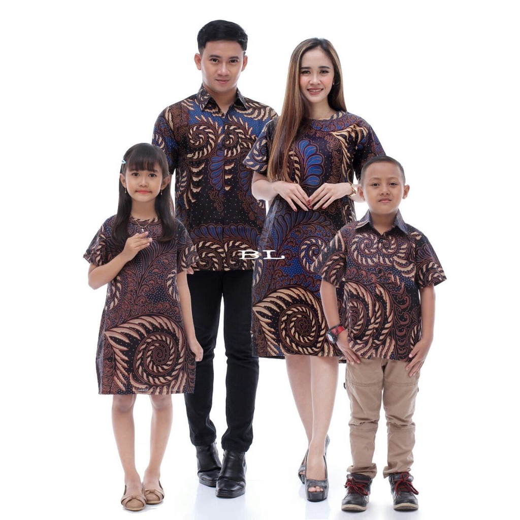 Modern couple batik - batik Top - batik couple Women - puser navy batik ...