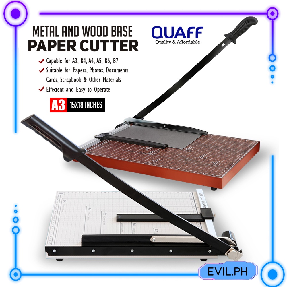 QUAFF Paper Cutter A4 / A3 / A5 / B4 || Metal Based & Wood Based ...