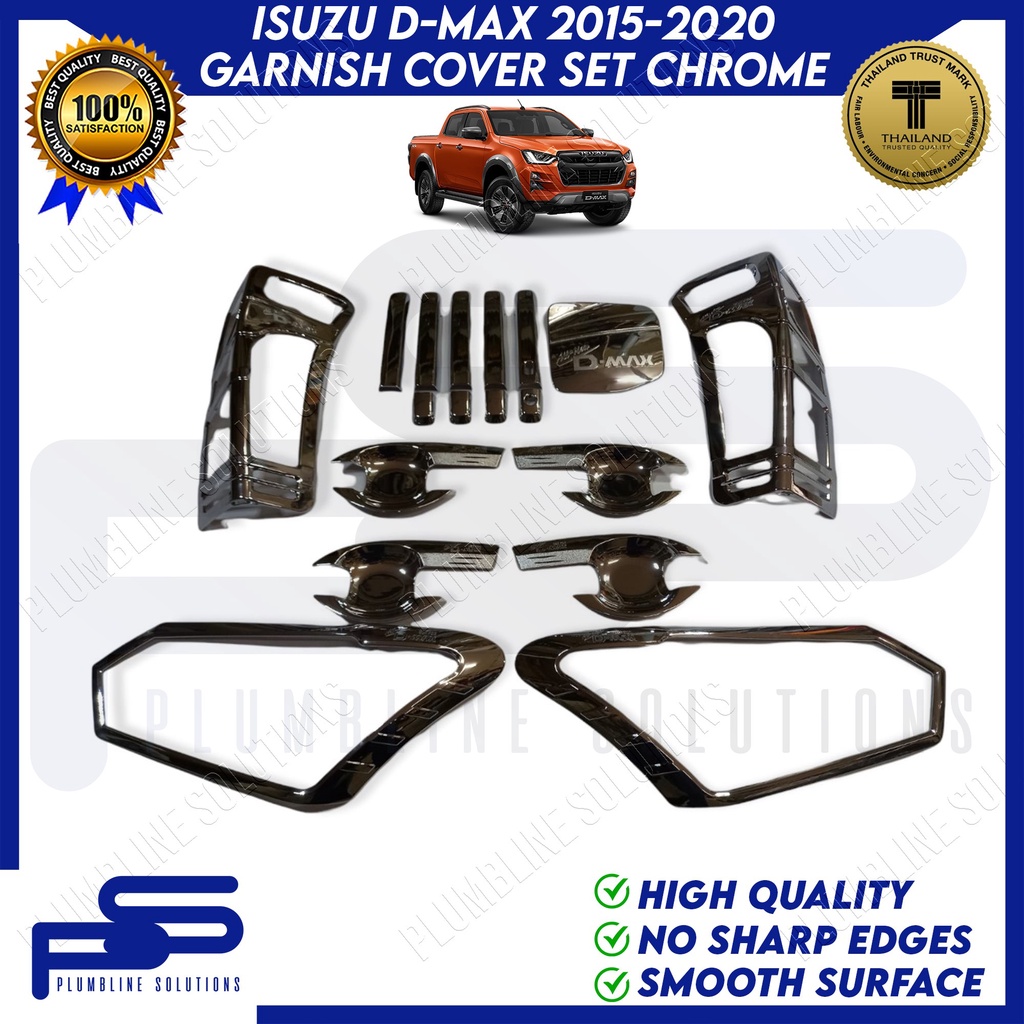 Isuzu D-MAX / DMAX 2015 - 2020 Model Black / Chrome Garnish Cover / D ...