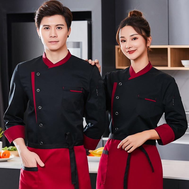 Hotel Chef Uniform Long Sleeve man chef uniform breathable chef costume ...