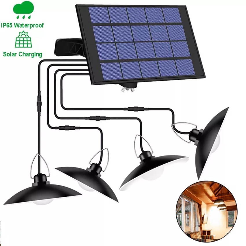 Warmtaste LED Hanging Solar Panel Light Indoor Ceiling Outdoor ...