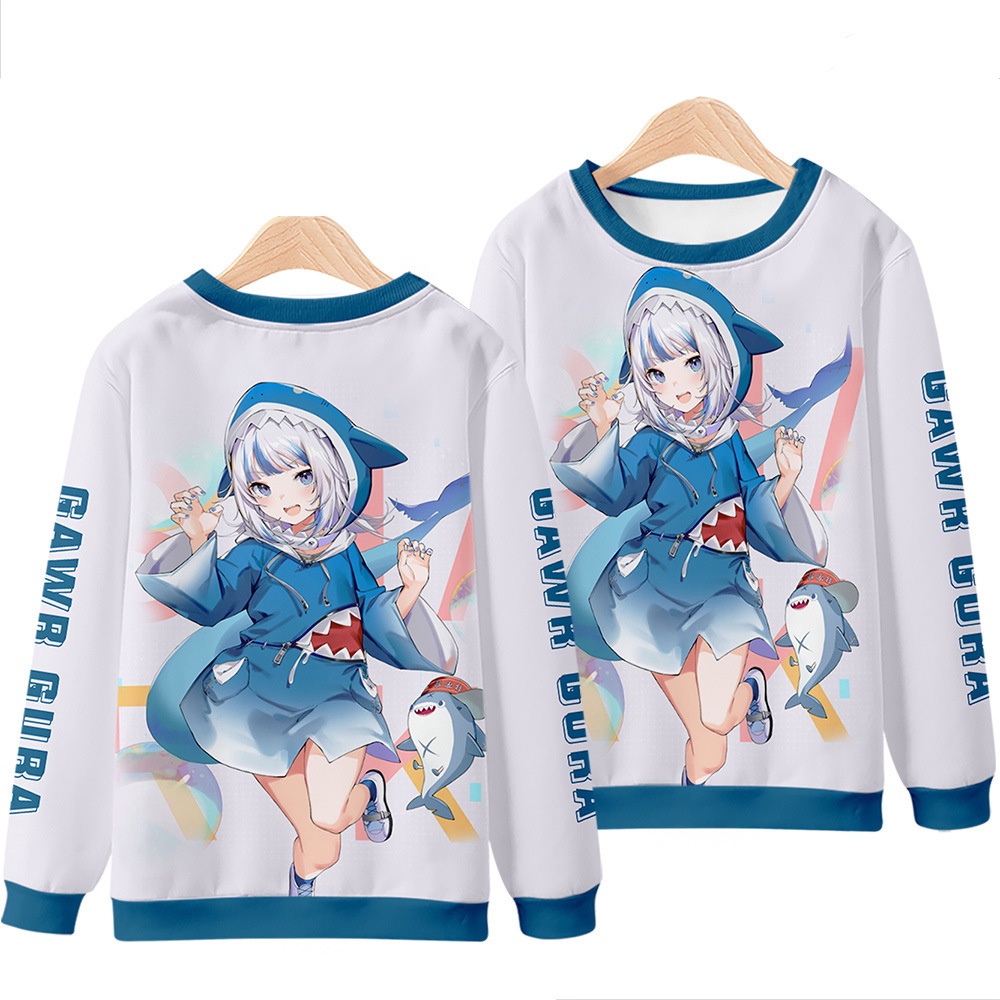 Anime Hololive English VTuber Gawr Gura Cosplay Hoodie Men Women Casual ...