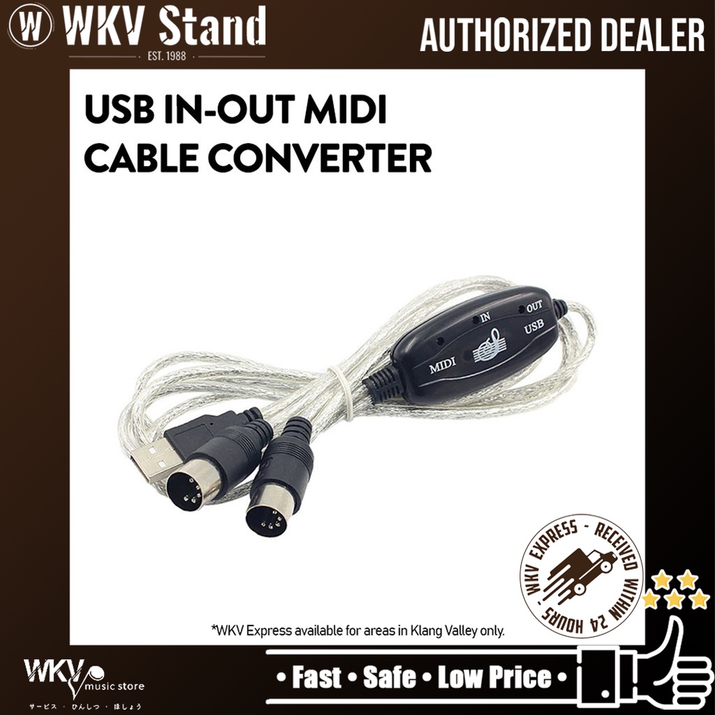 USB IN-OUT MIDI Cable PC MIDI Interface Piano Keyboard Converter ...