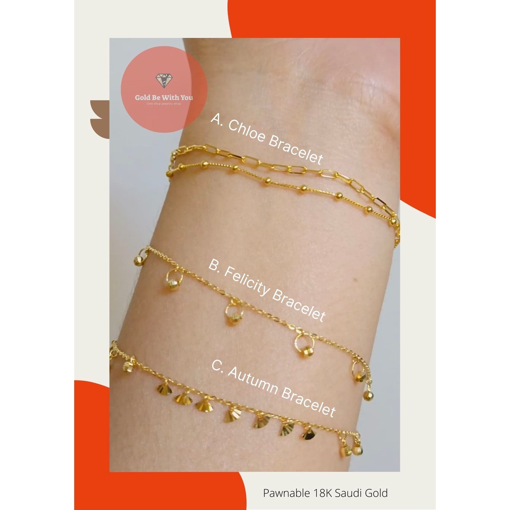Pawnable 18k Saudi gold Assorted Adjustable Bracelet | Shopee Philippines