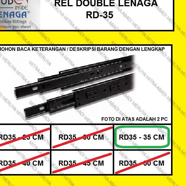 Lenaga Double Track Drawer Rail Full Extension by HUBEN RD35-35Cm ...