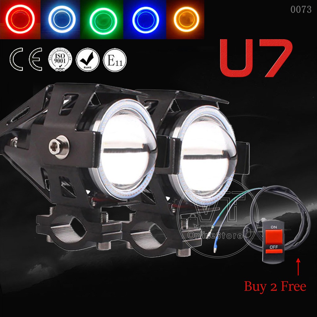 U7 Motorcycle LED 125W Motorbike Cree Led Extra Bright Headlight High ...