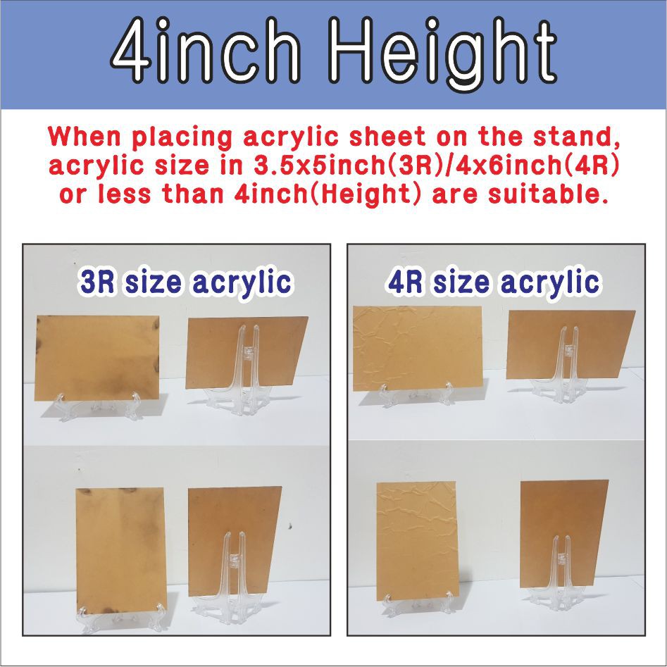 Photo Frame Stand Clear Plastic Pedestal Picture Holder Artwork Acrylic ...