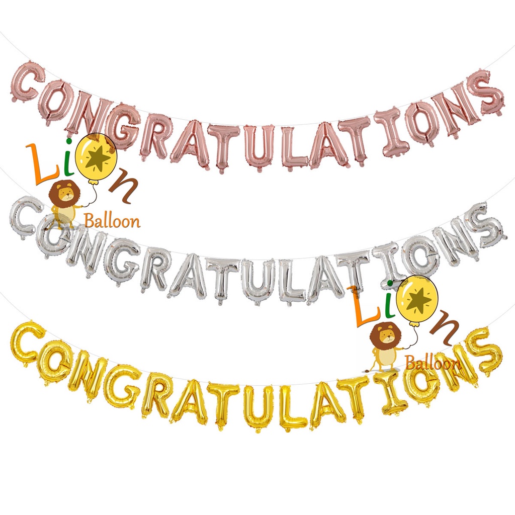Congratulations Letter Balloon Set (16inch Letter One) Graduation ...