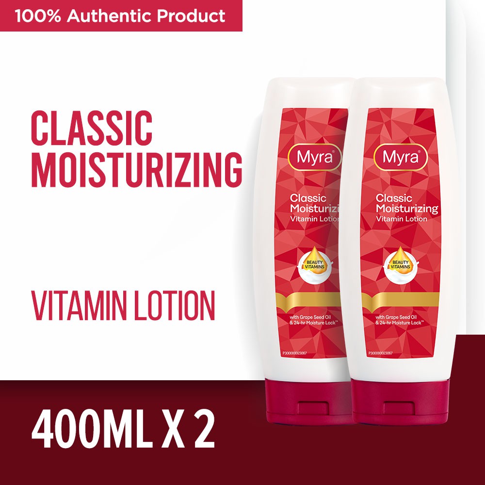 Myra Classic Moisturizing Vitamin Lotion 400ml x 2 | Shopee Philippines