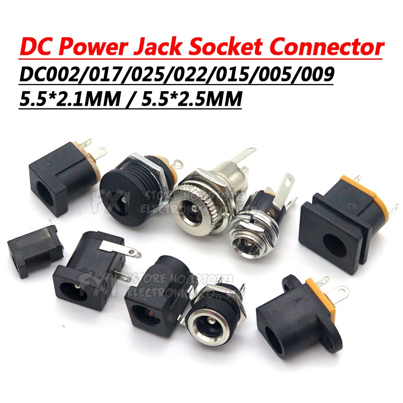 DC Power Jack Socket Connector 5.5*2.1MM 0.7 2.0 MM DC-005 DC-002 DC ...