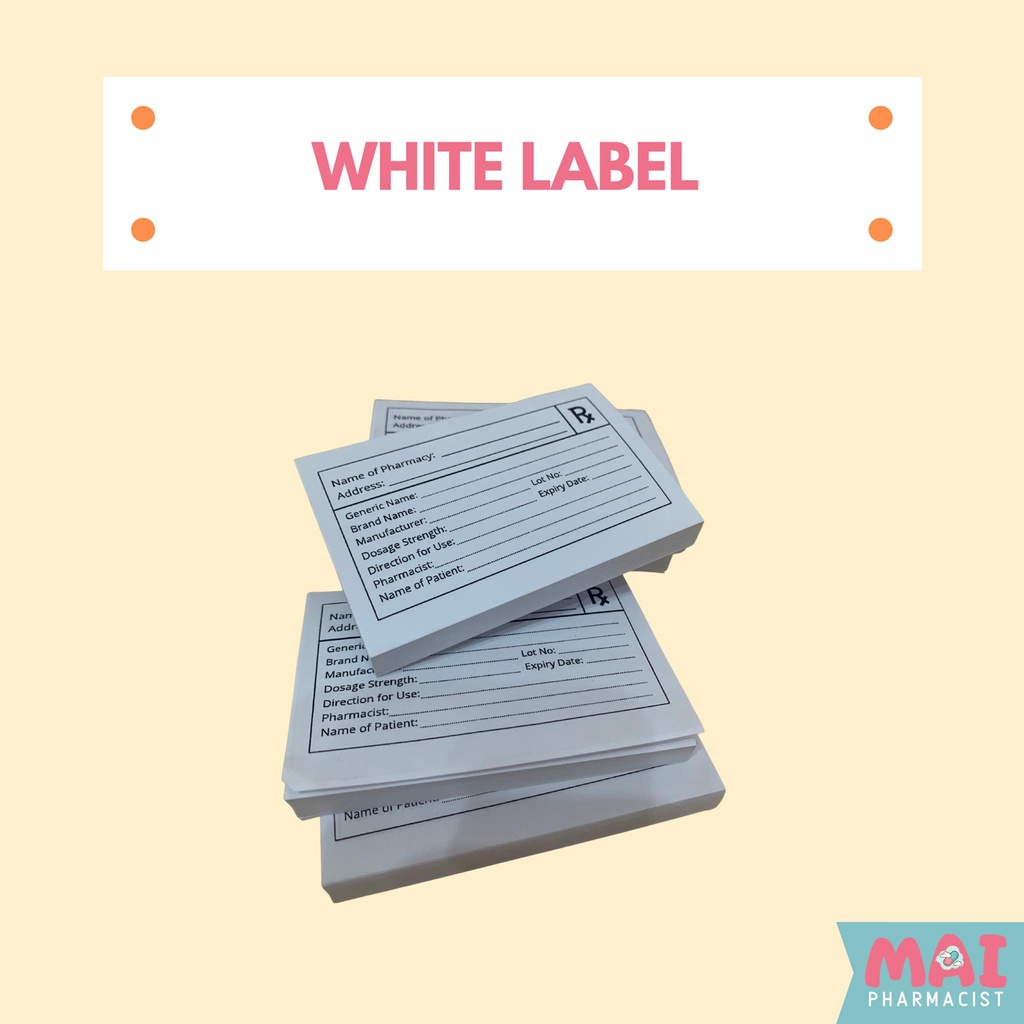 WHITE and RED Label for Drugstore | Shopee Philippines