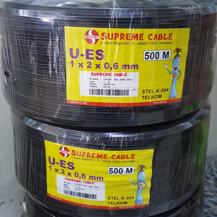 Black Drop Wire Dropwire SUPREME 1x2x0.6mm U-ES Copper Telephone Cable ...