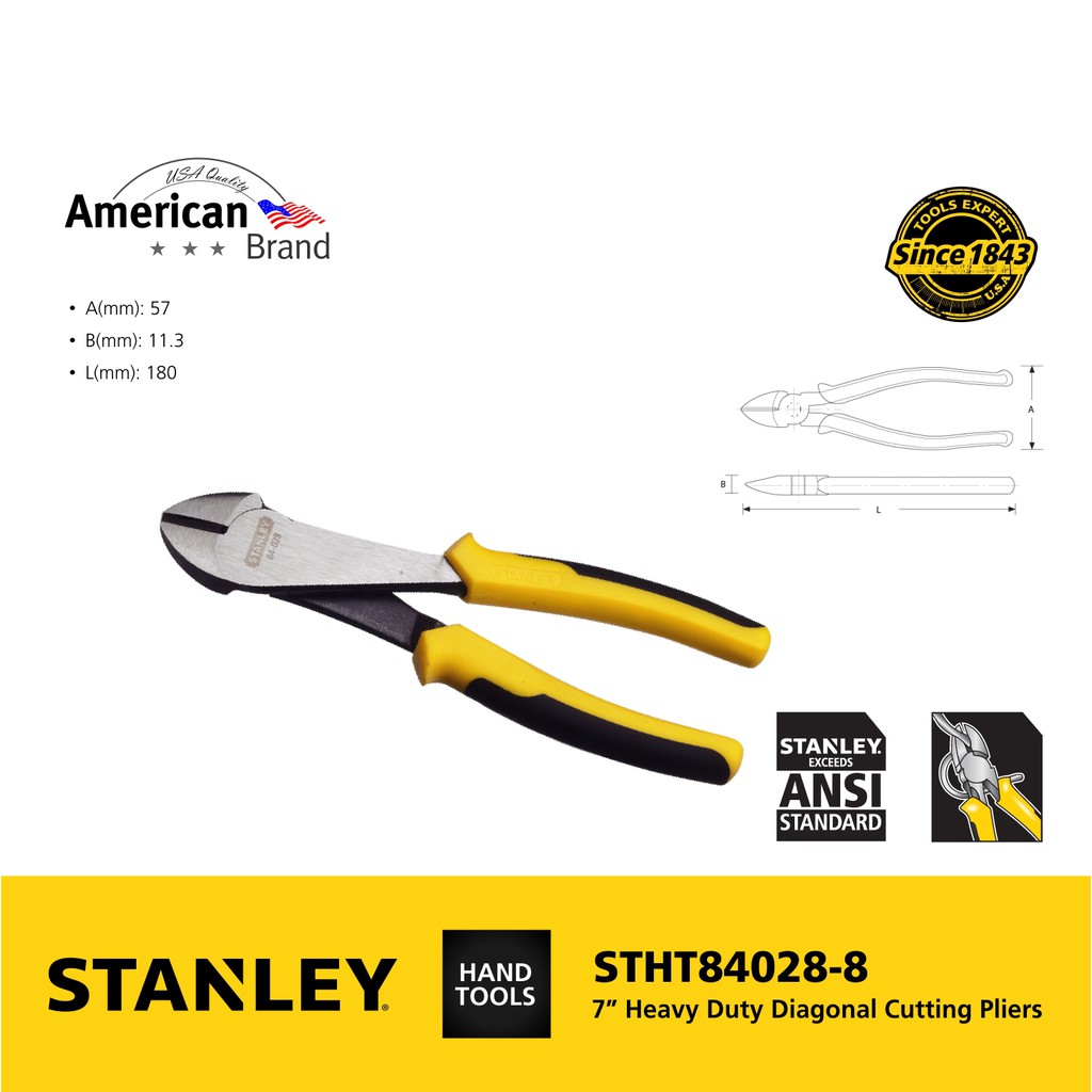 Stanley Pliers Diagonal 177mm 7-inches STSTHT840288 | Shopee Philippines