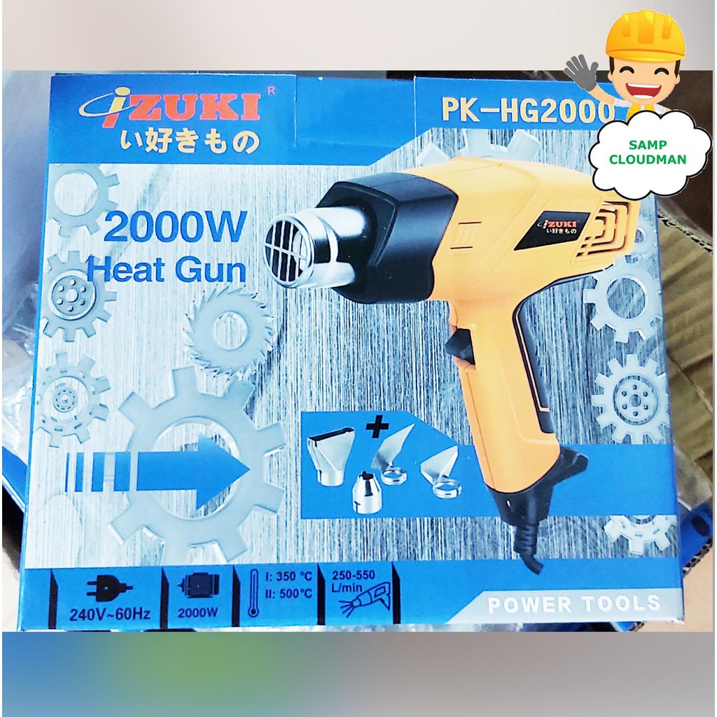 Izuki Heavy Duty Heat Gun 2000W PK-HG2000 Heat Air Blower Sealer ...