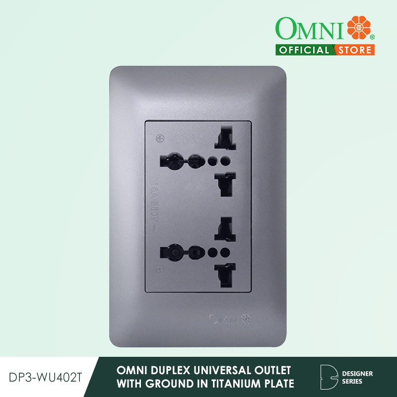 OMNI Duplex Universal Outlet With Ground in Titanium Plate - DP3-WU402T ...