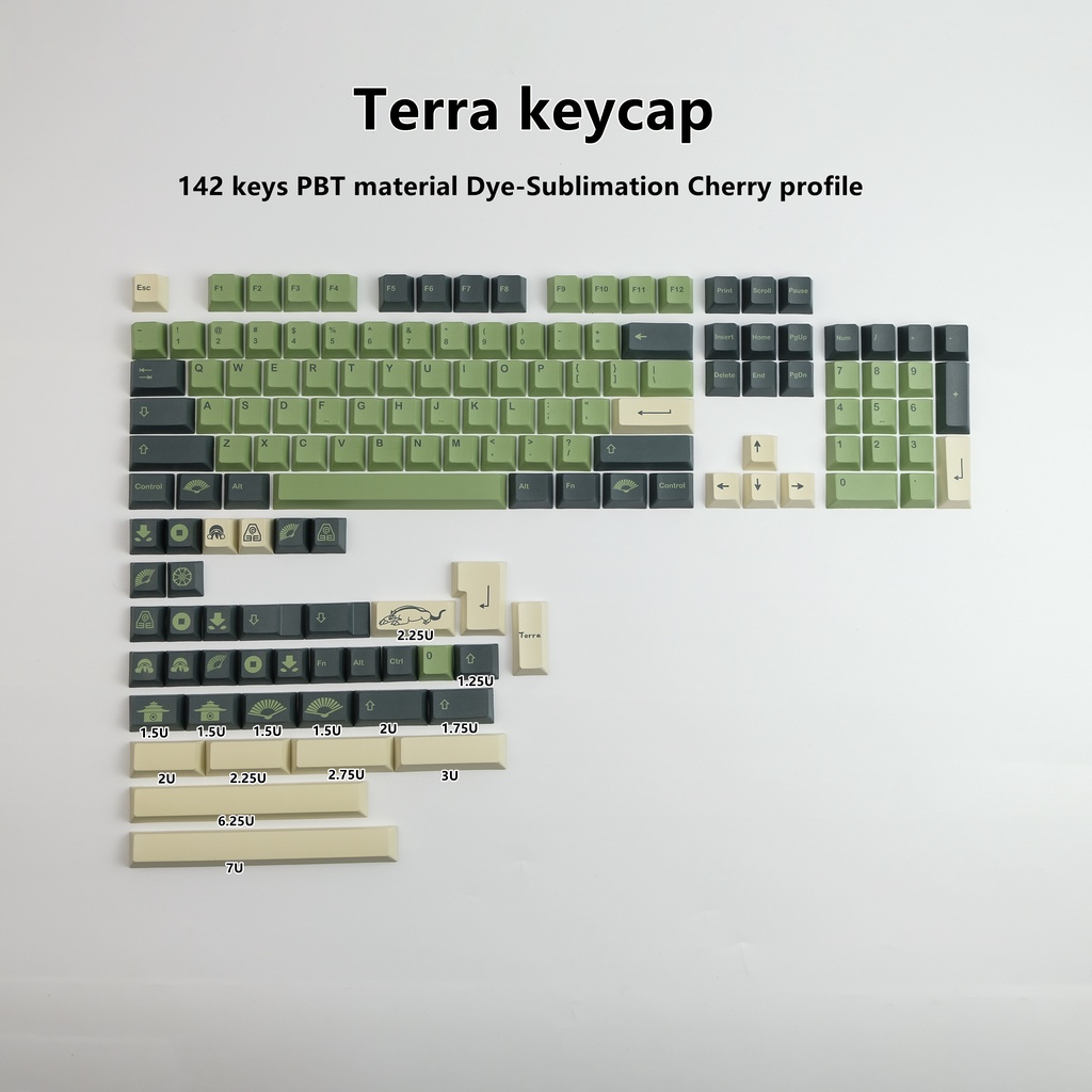 Terra keycap 142 keys PBT material Dye-Sublimation Cherry profile ...