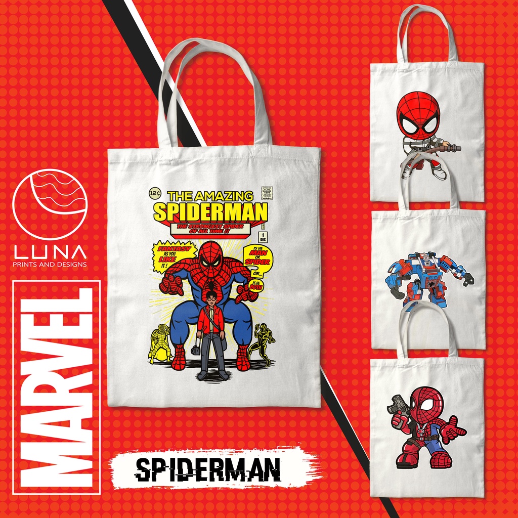 MARVEL - Spiderman chibi/ cartoon Tote bag | Shopee Philippines