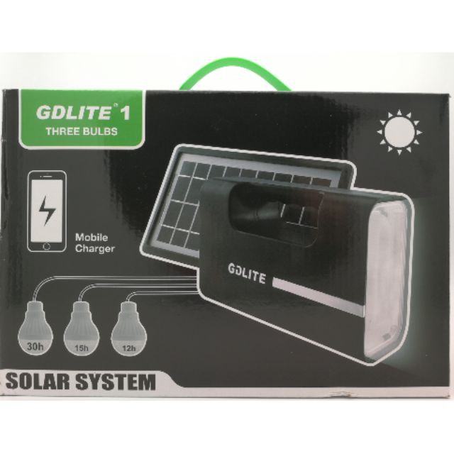 GDlite GD-8017 solar lighting system (black) | Shopee Philippines