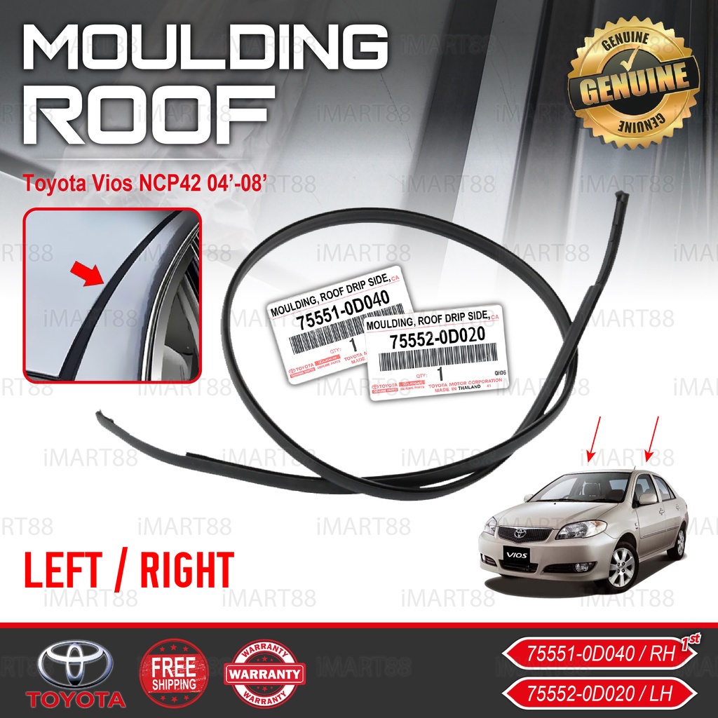 Toyota Vios NCP42 ROOF MOULDING LINING RUBBER OUTER STRIP GETAH LUAR ...