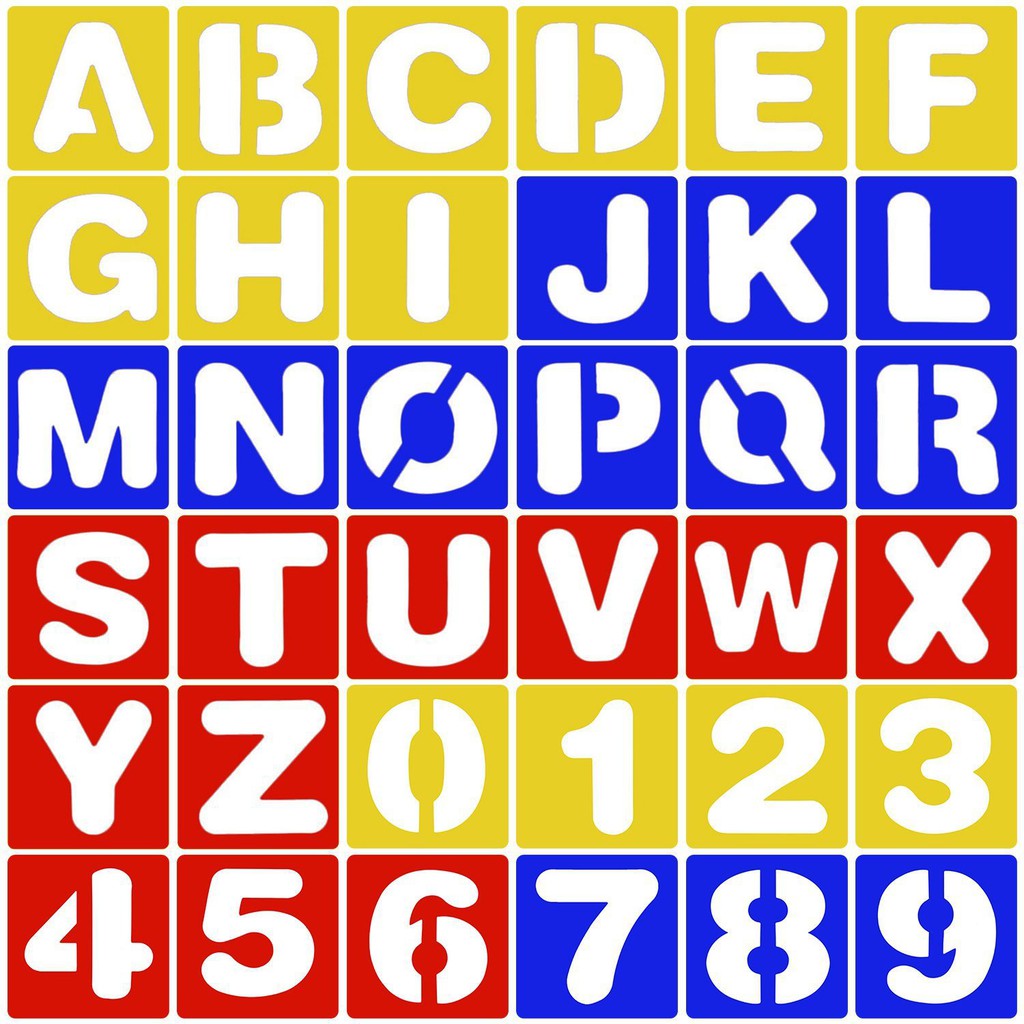 36 Pieces Alphabet Stencils and Number Stencils Set, Plastic Letter ...