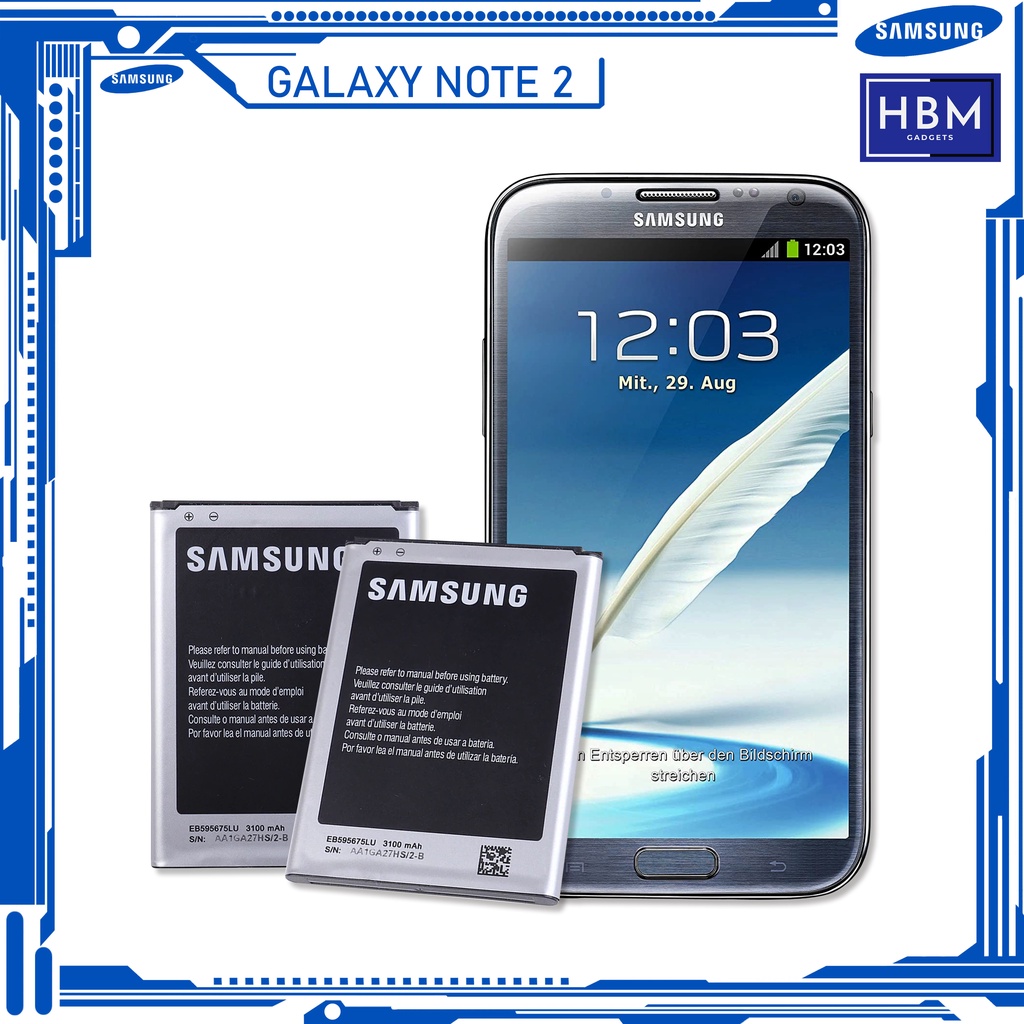 Original Samsung Galaxy Note 2 Battery N7100 N7102 N719 N7108 Model ...