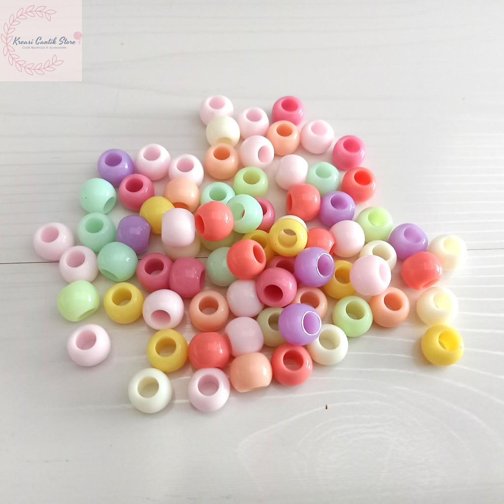 Beads / Pastel Beads / Plastic Motes Large Hole 8mm | Shopee Philippines