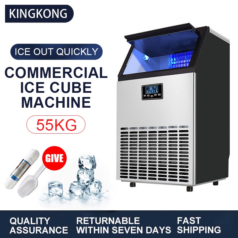 Kingkong Commercial automatic intelligent ice maker 55KG blue light ...
