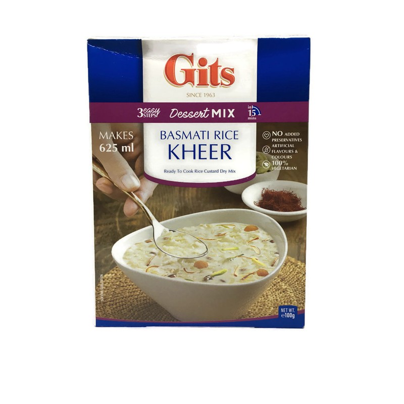 Gits Basmati Rice Kheer - Rice Milk Custard Mix With Pistachios (100g ...