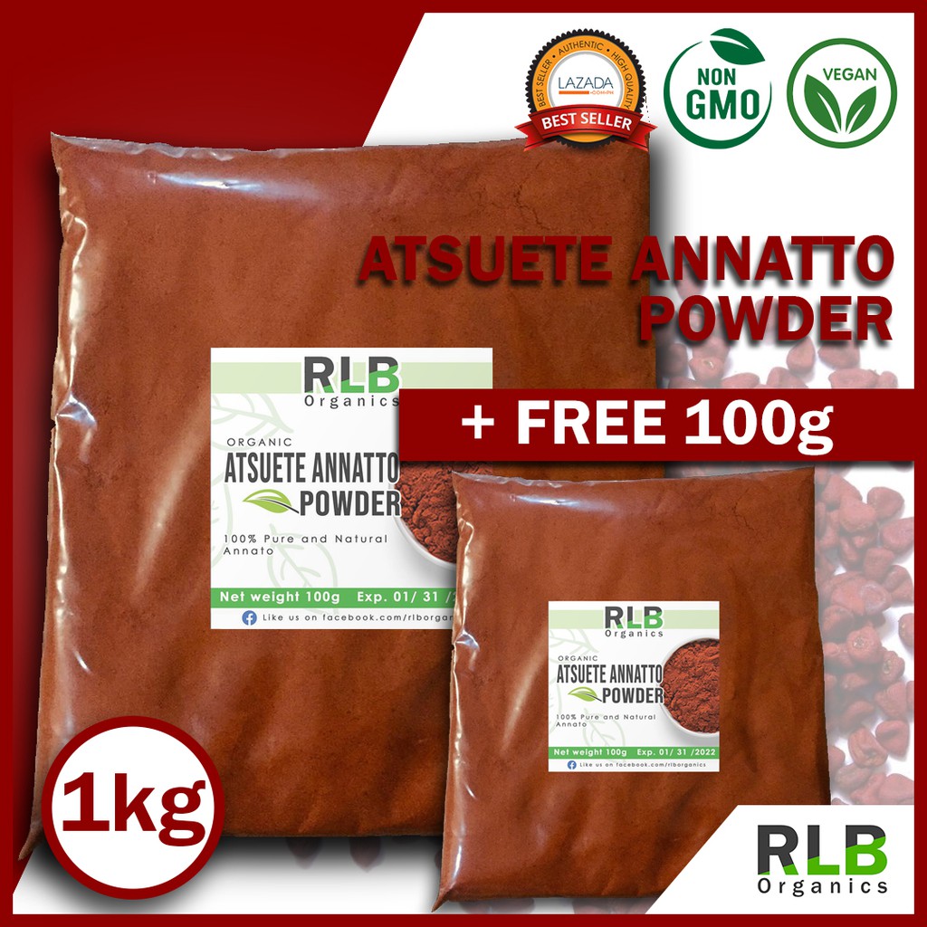 1 Kilogram + FREE 100 grams Organic Natural Pure Annatto Powder Atsuete ...