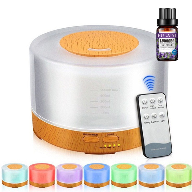 500ML 7 LED Aromatherapy Humidifier with Essential Oil Ultrasonic ...