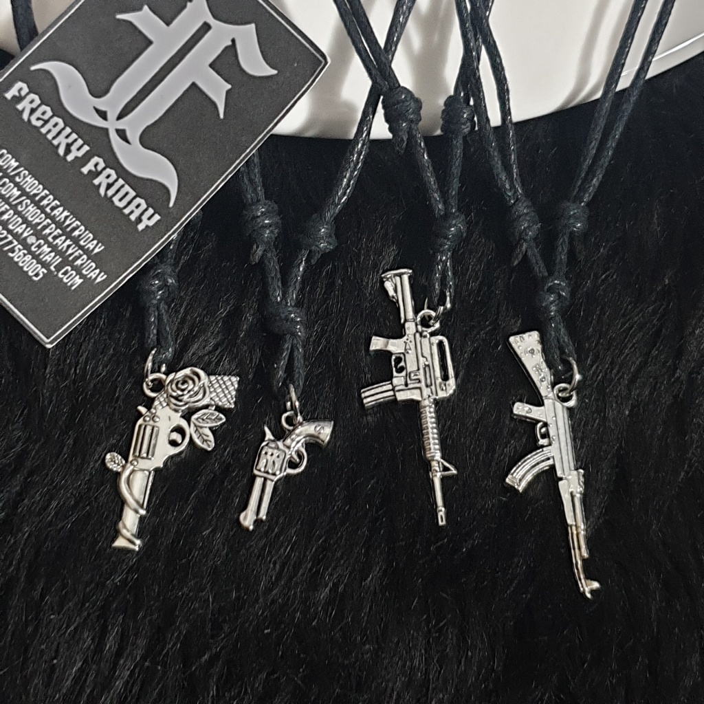 Fake Gun Charm Choker Adjustable Necklace | Shopee Philippines