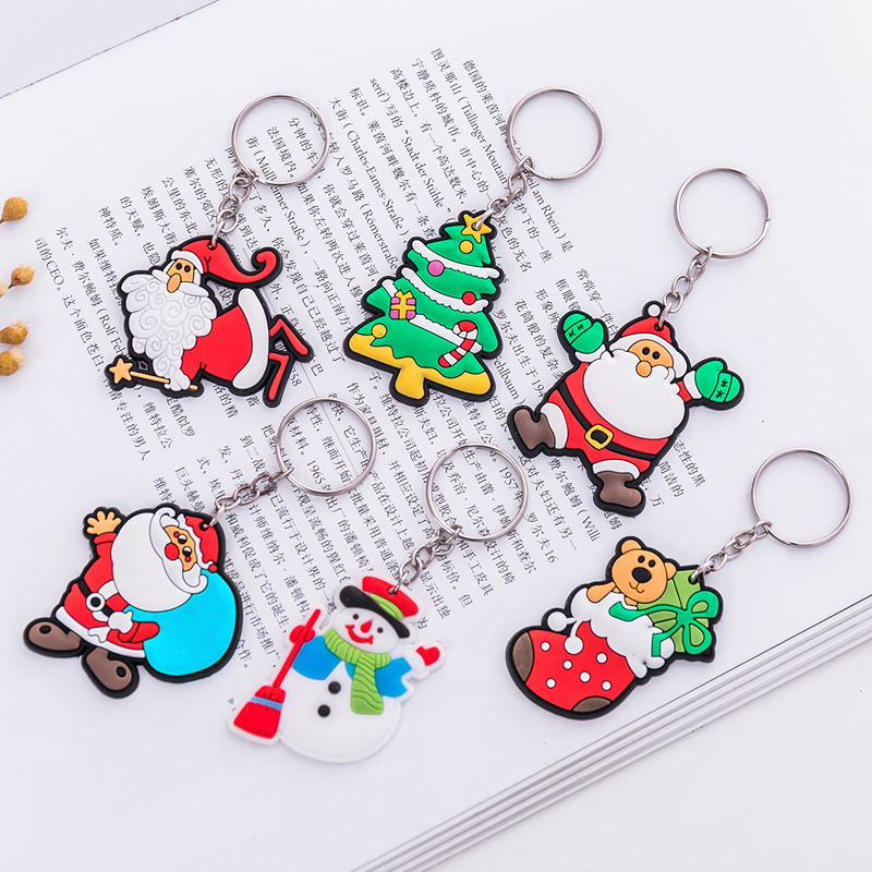 Cartoon Santa Claus Keychain Christmas Gift Pendant Couple Keychain ...