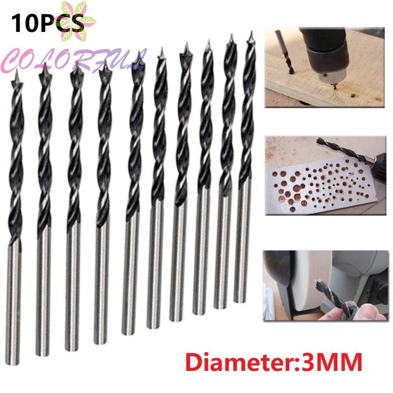 【COLORFUL】Drill Bit Set 10 X 3mm Diameter Woodworking Drill Bit Saw ...