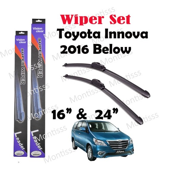 Super Wiper 16" & 24" Toyota Innova 2004 - 2015 Banana Type Wiper Set ...