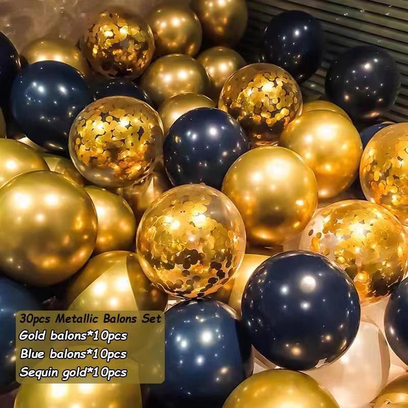 30pcs Chrome Metal Balloon Set 12inch Confetti Latex Balloons For ...