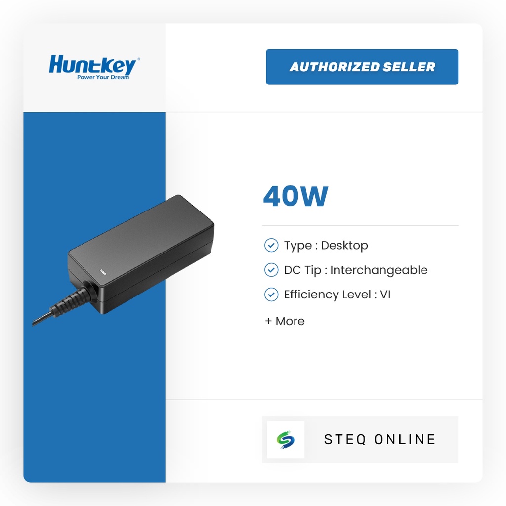 STEQ HUNTKEY 40W UNIVERSAL ADAPTER FOR LAPTOP | Shopee Philippines