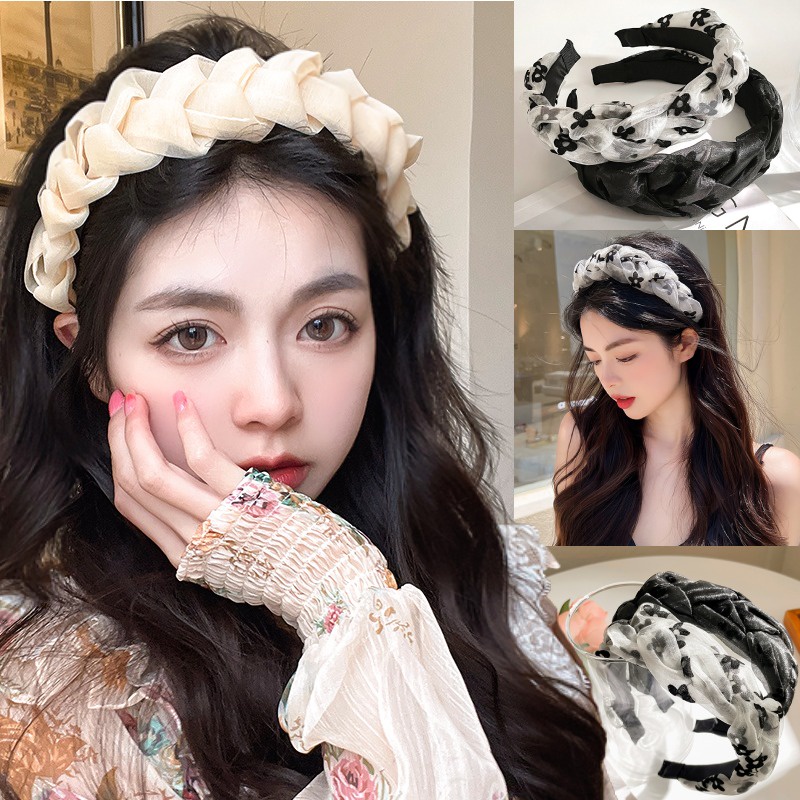Summer Braided Hair Hoop Female Mesh Hair Clip Head Hoop 2022 New ...