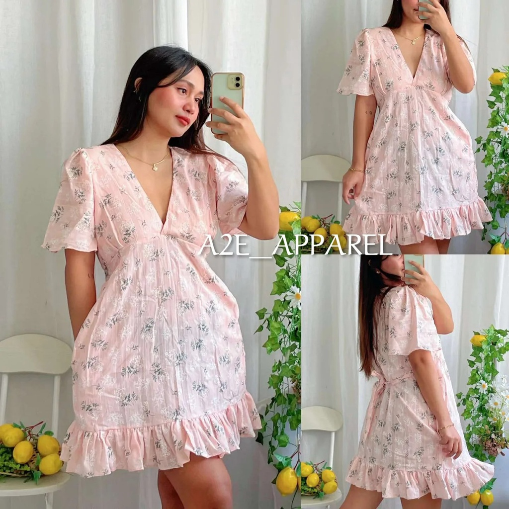 Darling Eyelet Dress with Lining Filipiniana Inspired Sleeves | Shopee ...