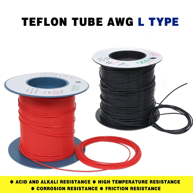 Teflon tube 150V L type Black, Red PTFE tube Wall thickness 0.15/0.2mm PTFE capillary tube PTFE ...