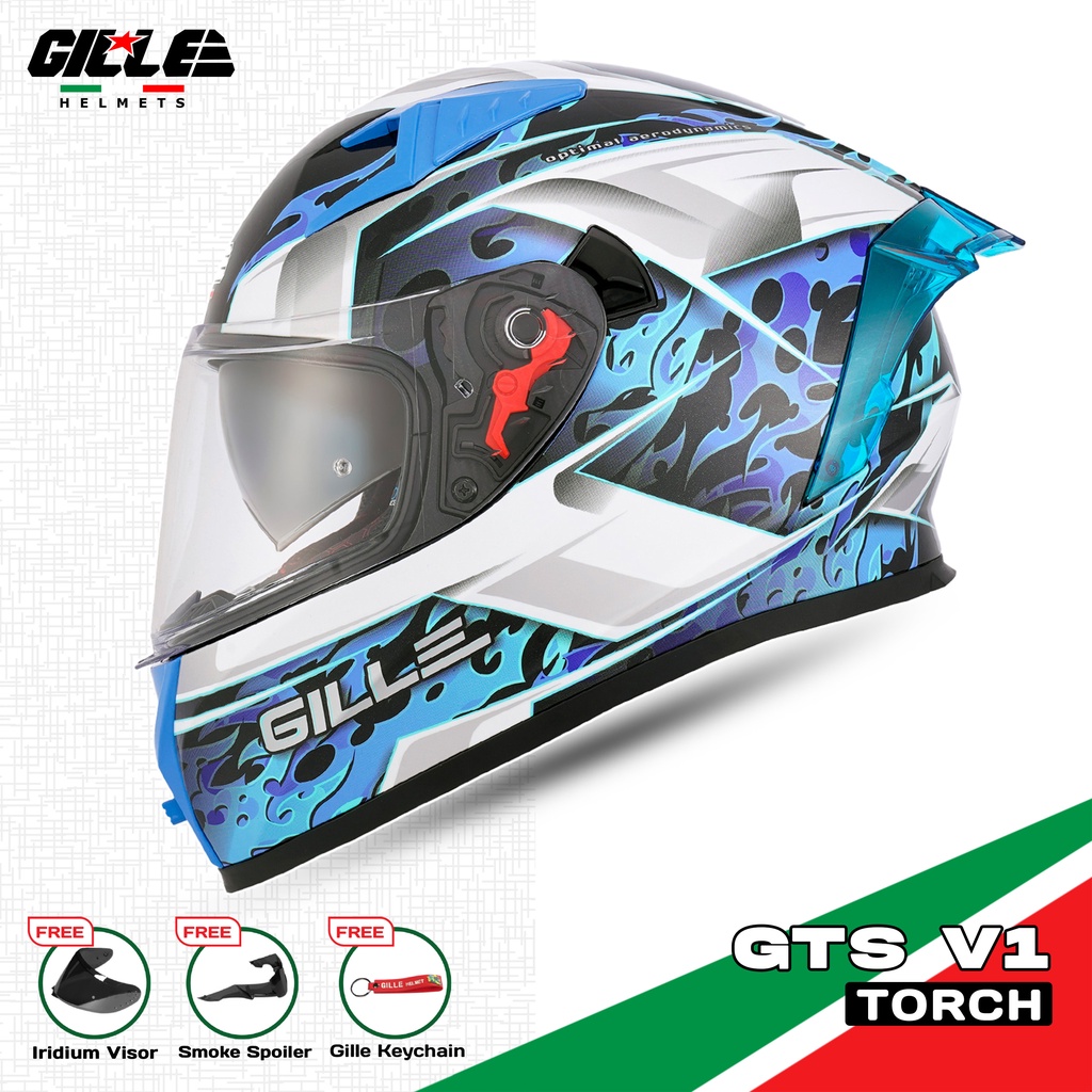 Gille Helmet 135 GTS V1 TORCH Motorcycle Helmet Full Face Dual Visor ...