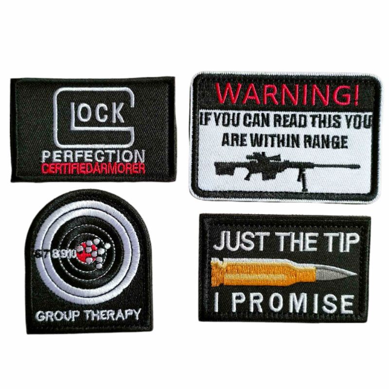 Tactical Military Sniper bullet velcro patch and Glock patch Tactical ...